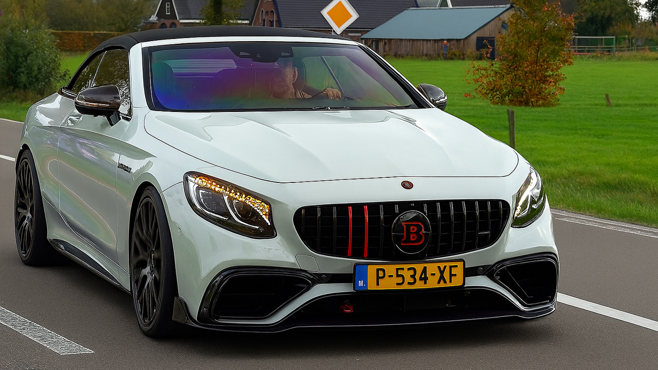 BRABUS 800 cabriolet V8 acceleration and exhaust sounds