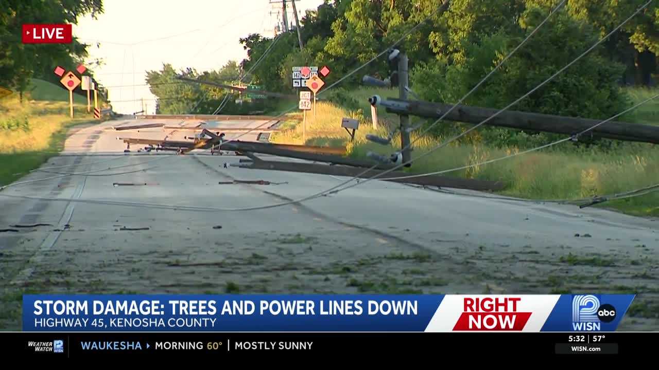 Storm knocks down trees, power lines across Kenosha, Racine counties