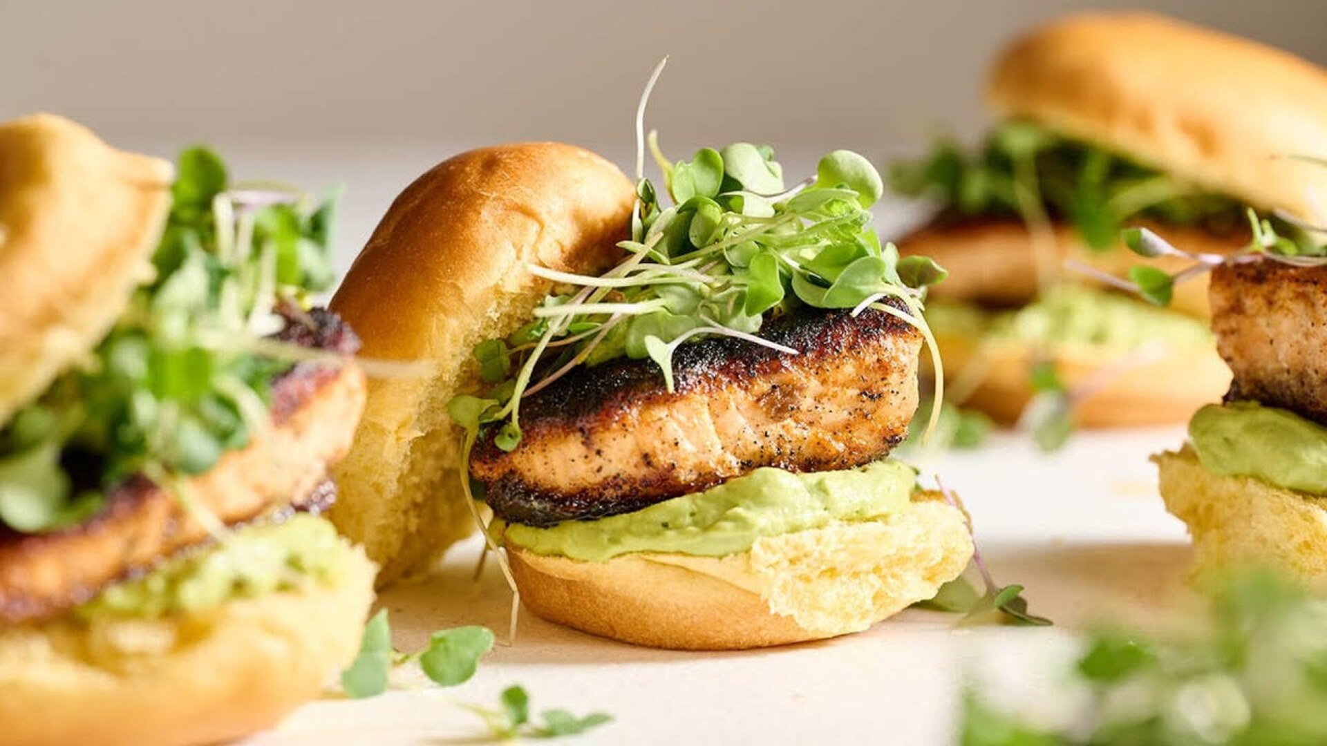 Salmon sliders with avocado crema recipe
