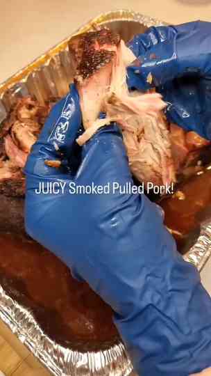 Juicy smoked pulled pork made low and slow