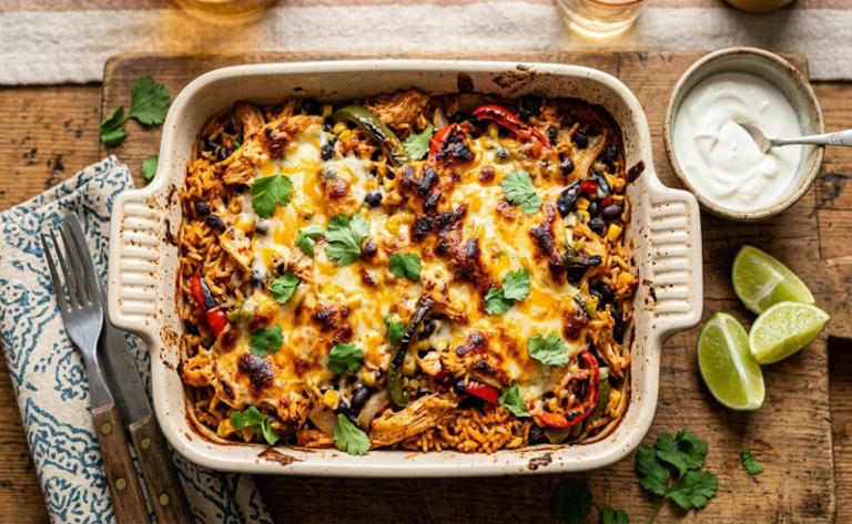This Cheesy Chicken Fajita Rice Bake Is the One-Pan Dinner Youll Want ...