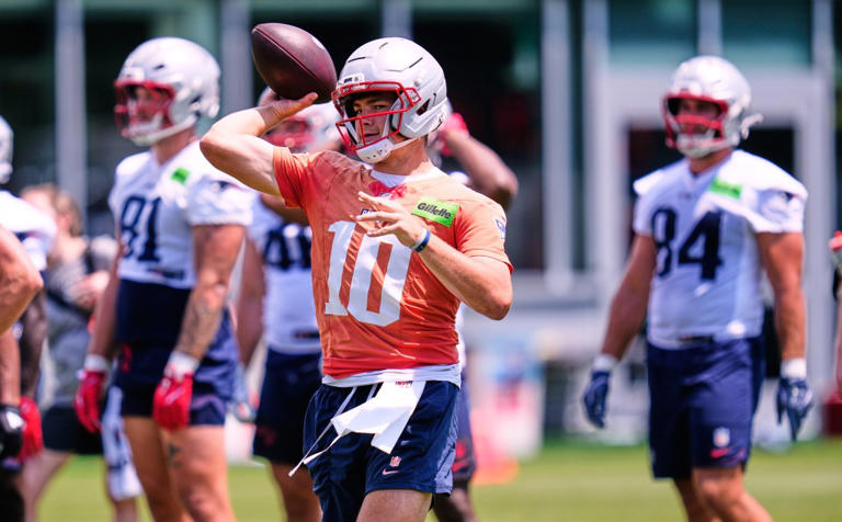 Patriots end practice early after scary Drake Maye collision