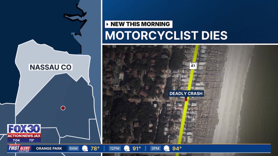 Motorcyclist dies after crashing into SUV in Fernandina Beach