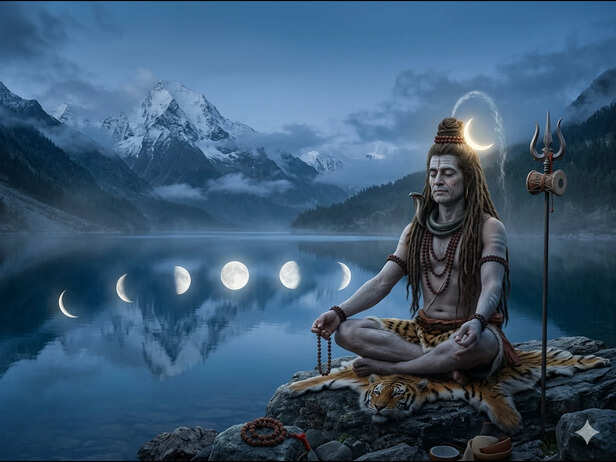 Why does Lord Shiva wear a crescent moon?