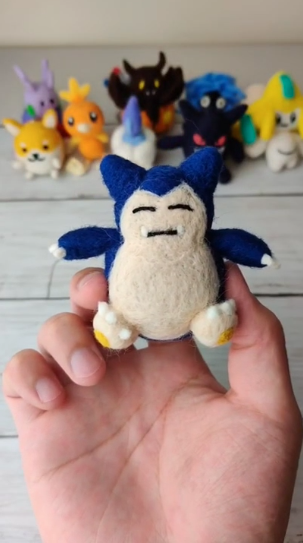 Shiny Snorlax Pokémon wool art project