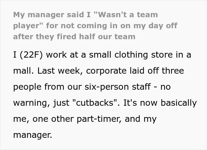 “I’m paid $15/h”: Manager fails to guilt-trip worker on day off after ...
