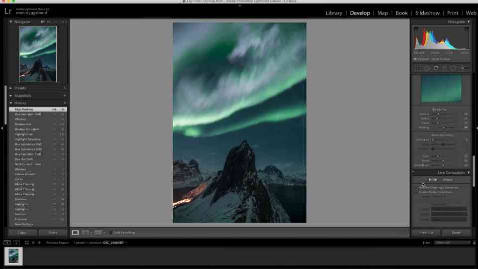 Quick Lightroom edit for stunning northern lights