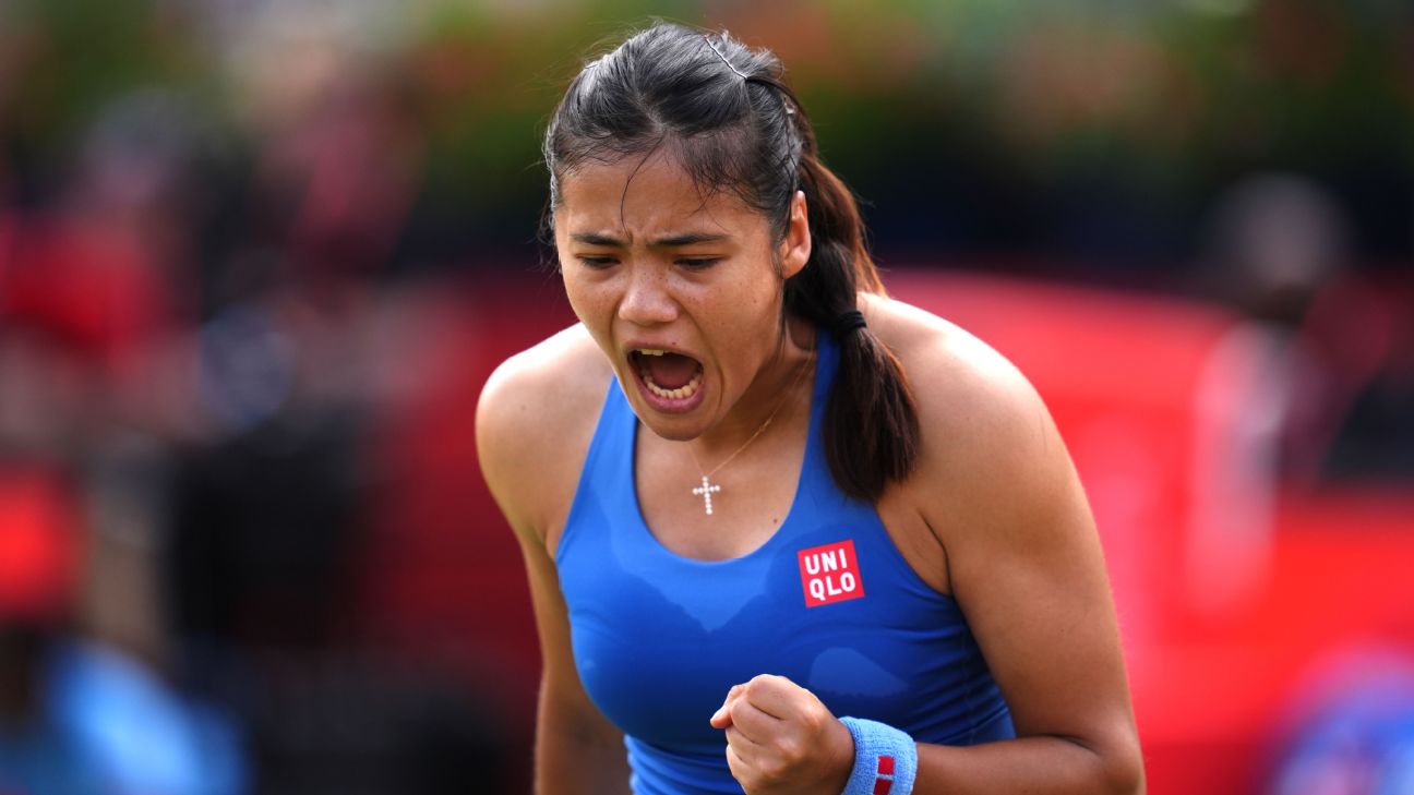 Brits Emma Raducanu and Katie Boulter through to Queen's quarterfinals