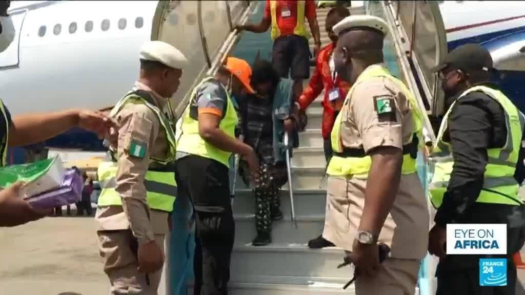 First group of Nigerians returns home after anti-immigration protests ...