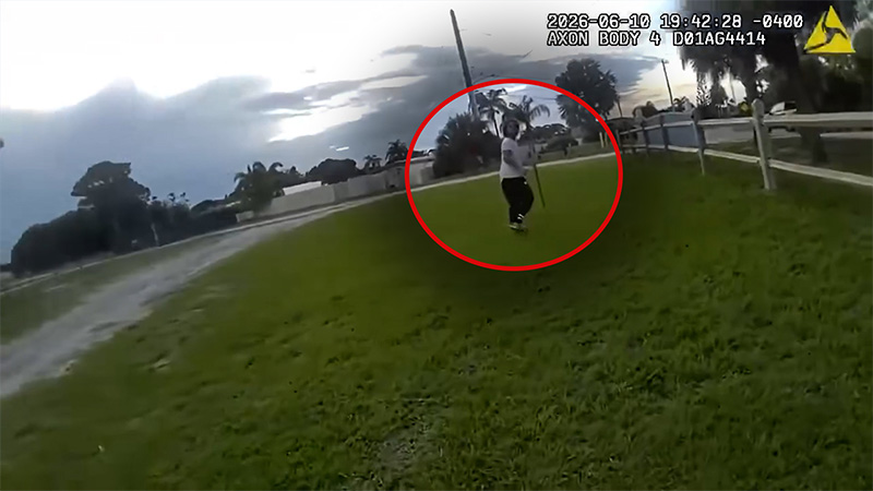 Video: Florida man 'threatening' others with stick takes off running ...