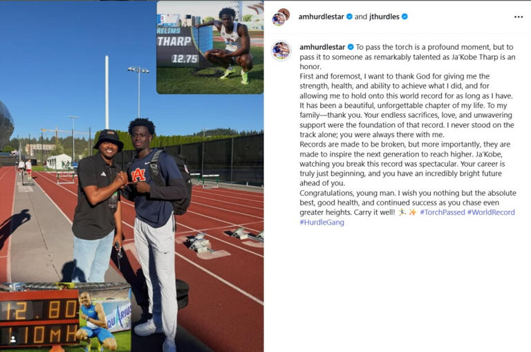 Ja'Kobe Tharp's world record had a unique spectator — the previous ...