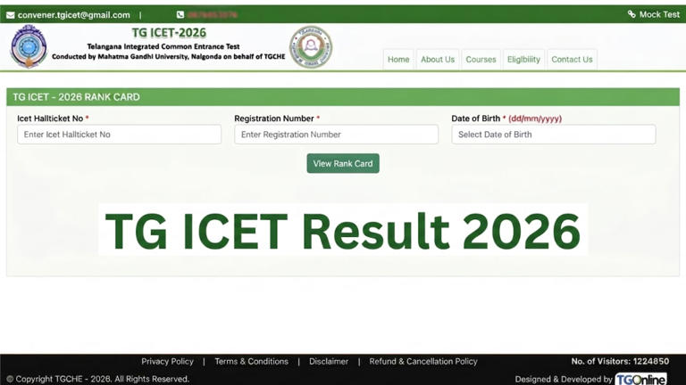 TG ICET result 2026 declared: Check direct link to download TG ICET ...