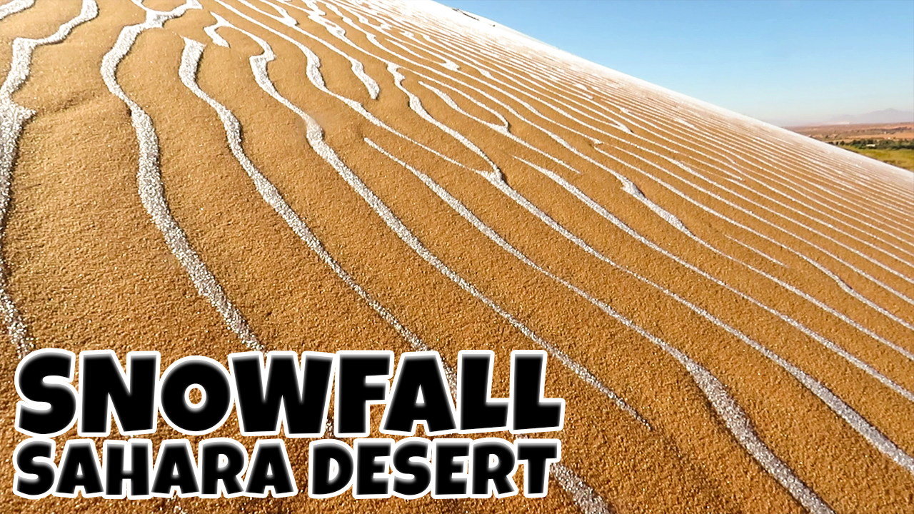 Algerian Sahara desert town dusted with snow