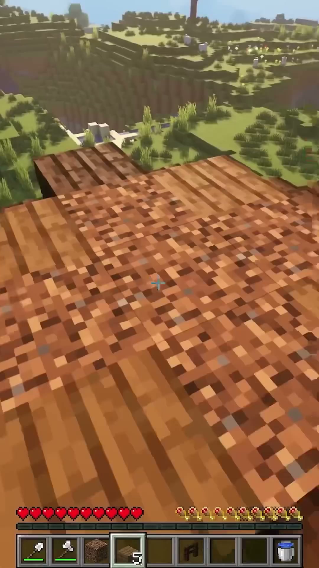 Simple Minecraft guard tower build with balcony and chimney style