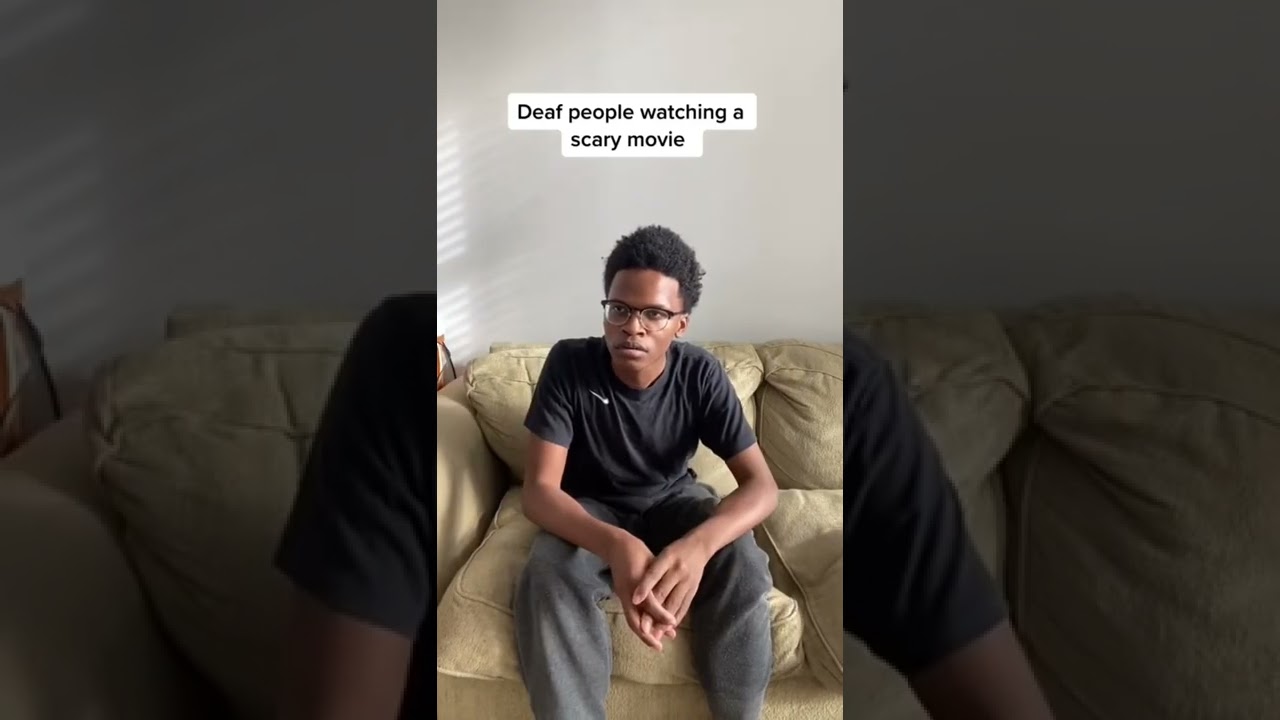 Deaf people watching scary movie 🍿