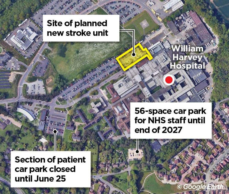Parking spaces reduced at Ashford’s William Harvey Hospital during ...