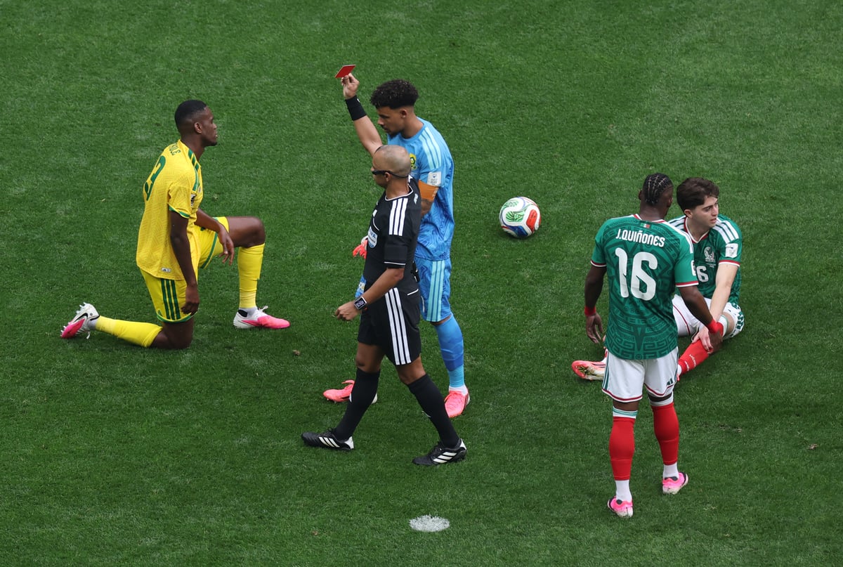World Cup red card punishment explained as opening game overshadowed