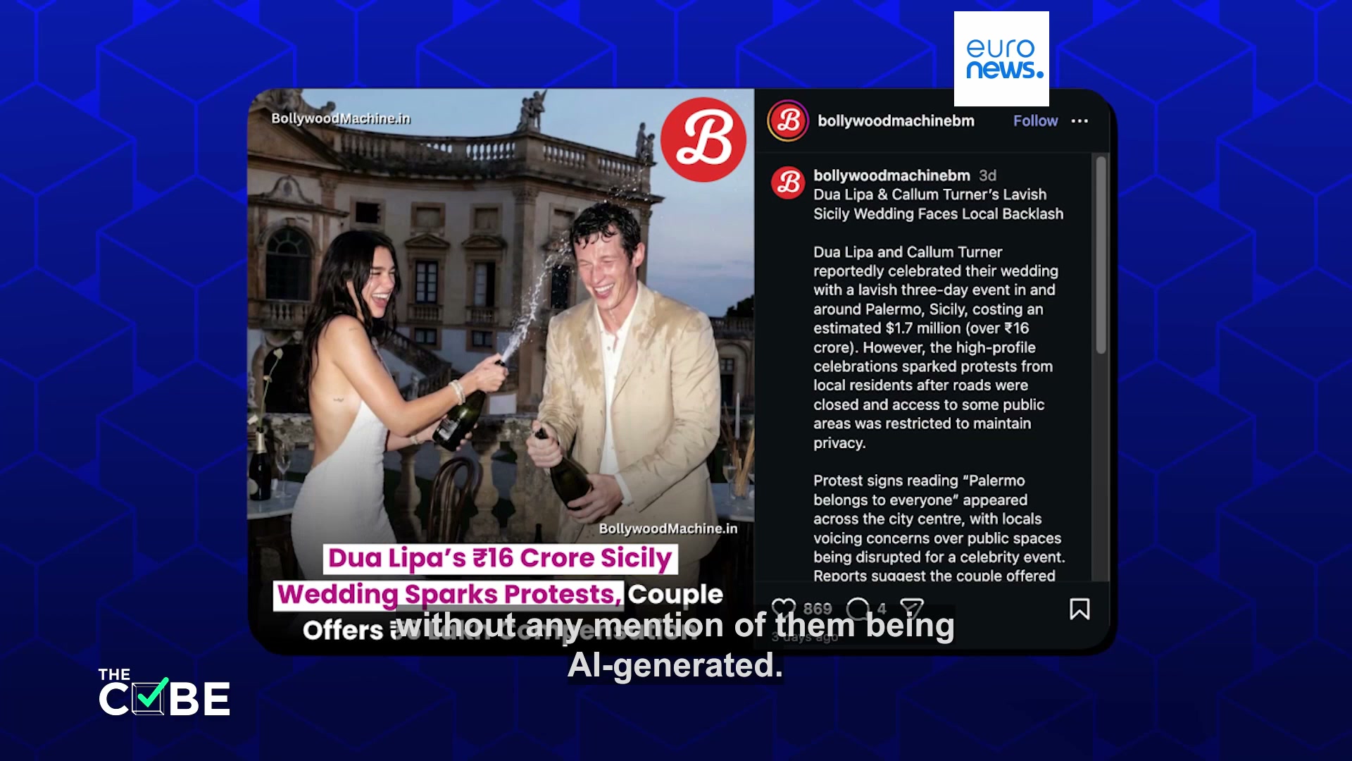 Viral Dua Lipa wedding photos were AI-generated