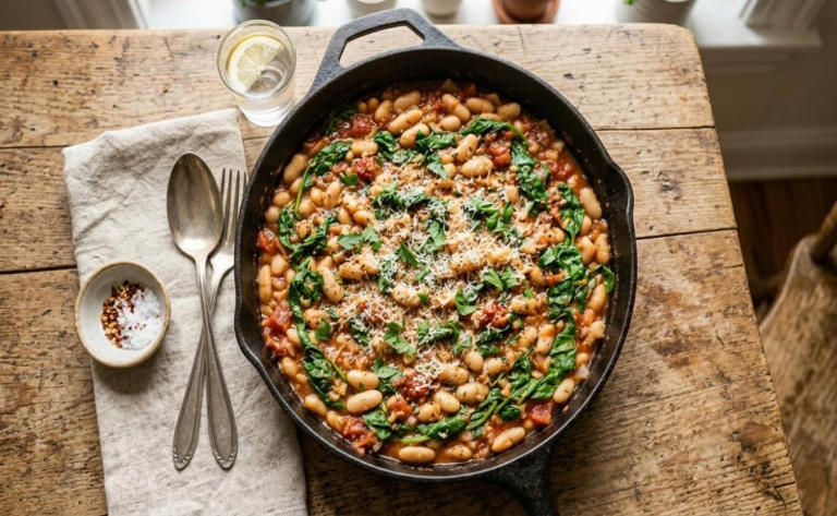 This Easy White Bean Skillet Is the Cozy Vegetarian Dinner Youll Keep ...