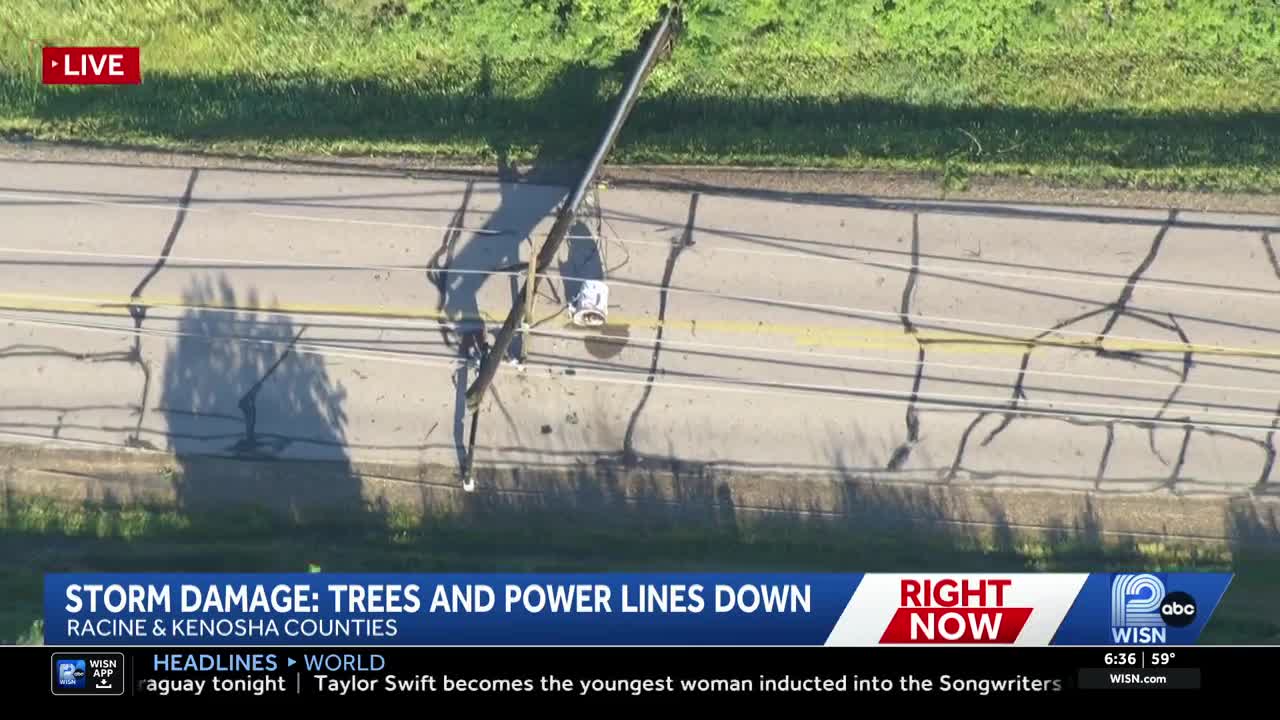 News Chopper 12: Strong winds snap power poles