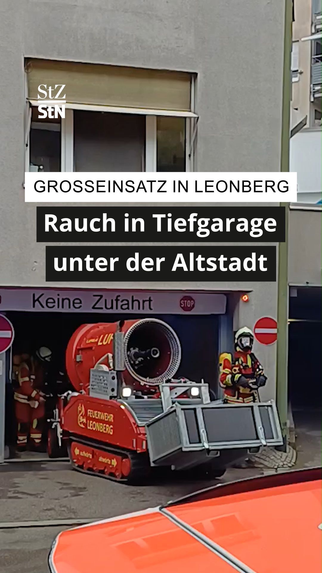 Großeinsatz in Leonberg - Rauch in der Tiefgarage unter der Altstadt