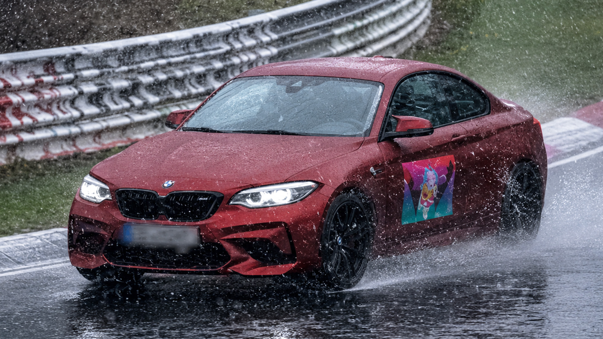 Sports cars battle weather and visibility around the Nordschleife