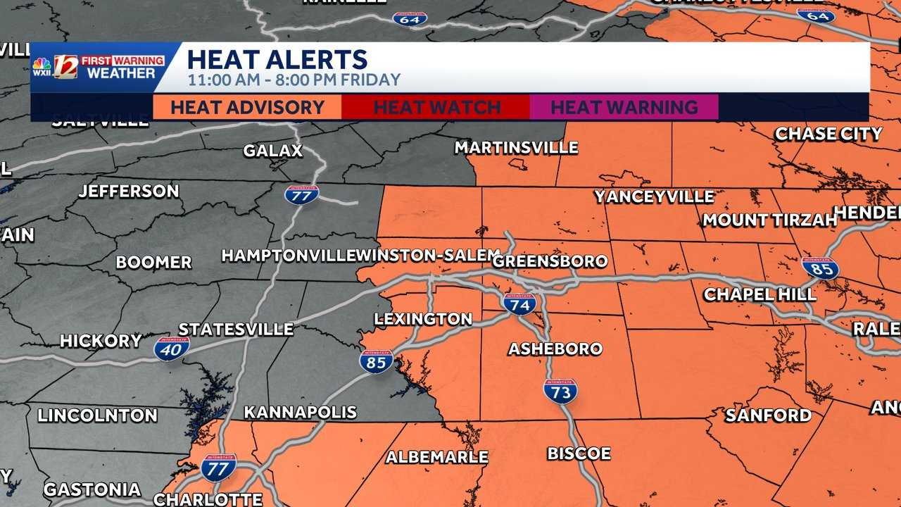 Dangerously high Triad temperatures Friday spark severe storm risk late