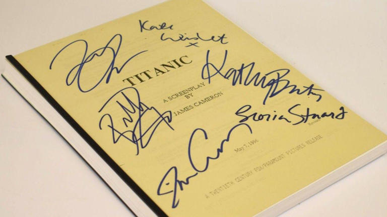 DiCaprio and Winslet-signed Titanic script sold