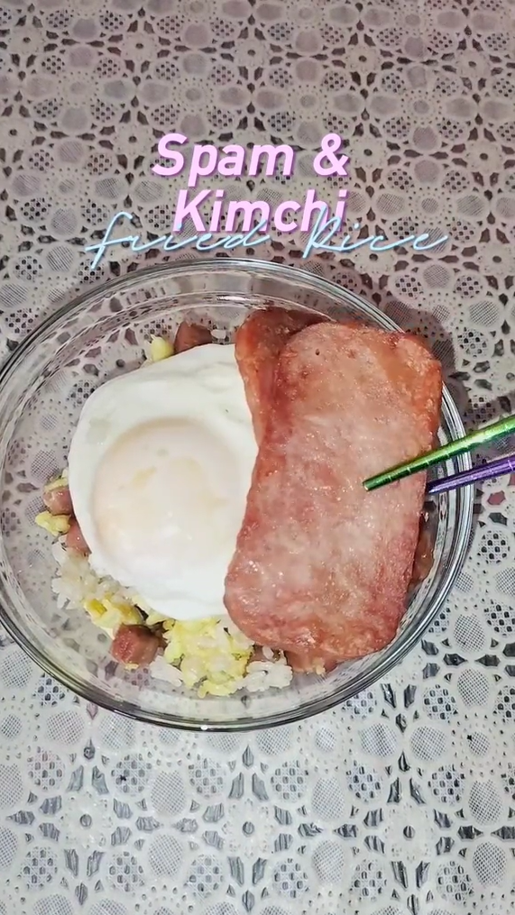 The perfect comfort food spam and kimchi fried rice