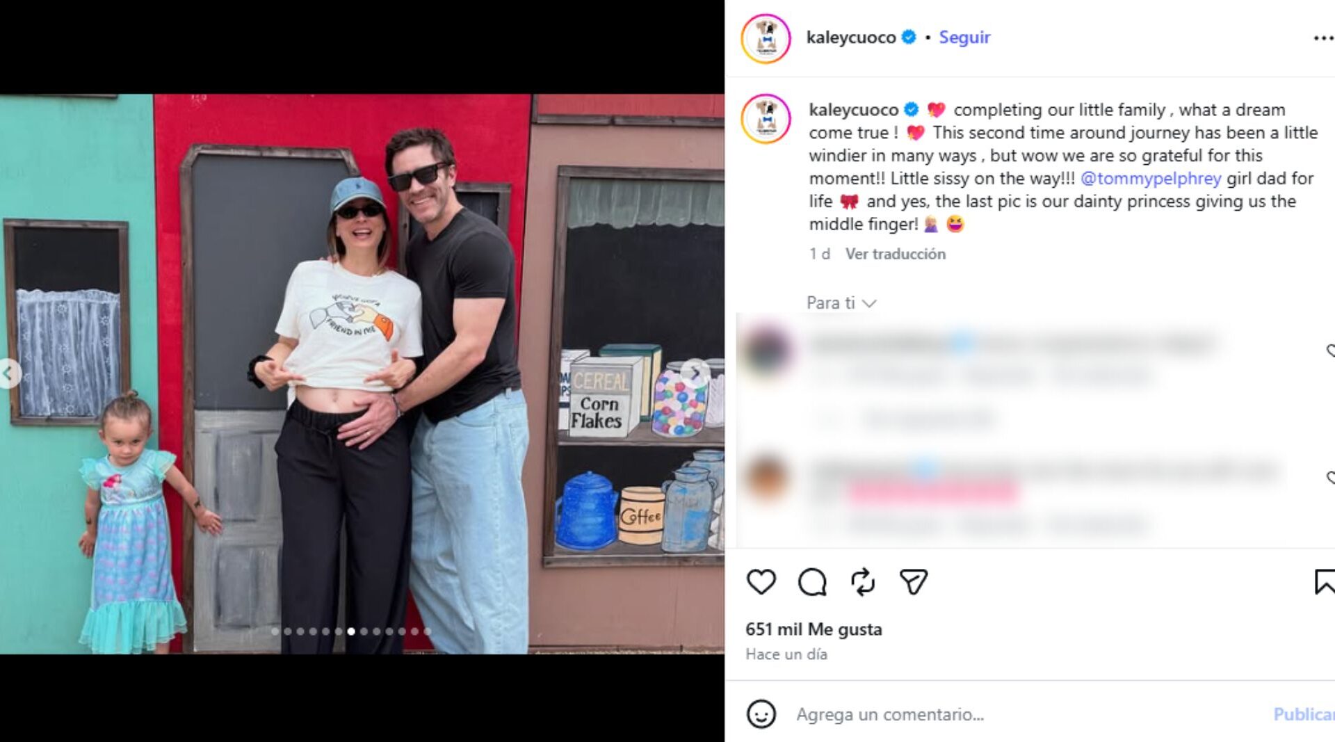 Kaley Cuoco y Tom Pelphrey aumentan la familia: llega su segunda hija