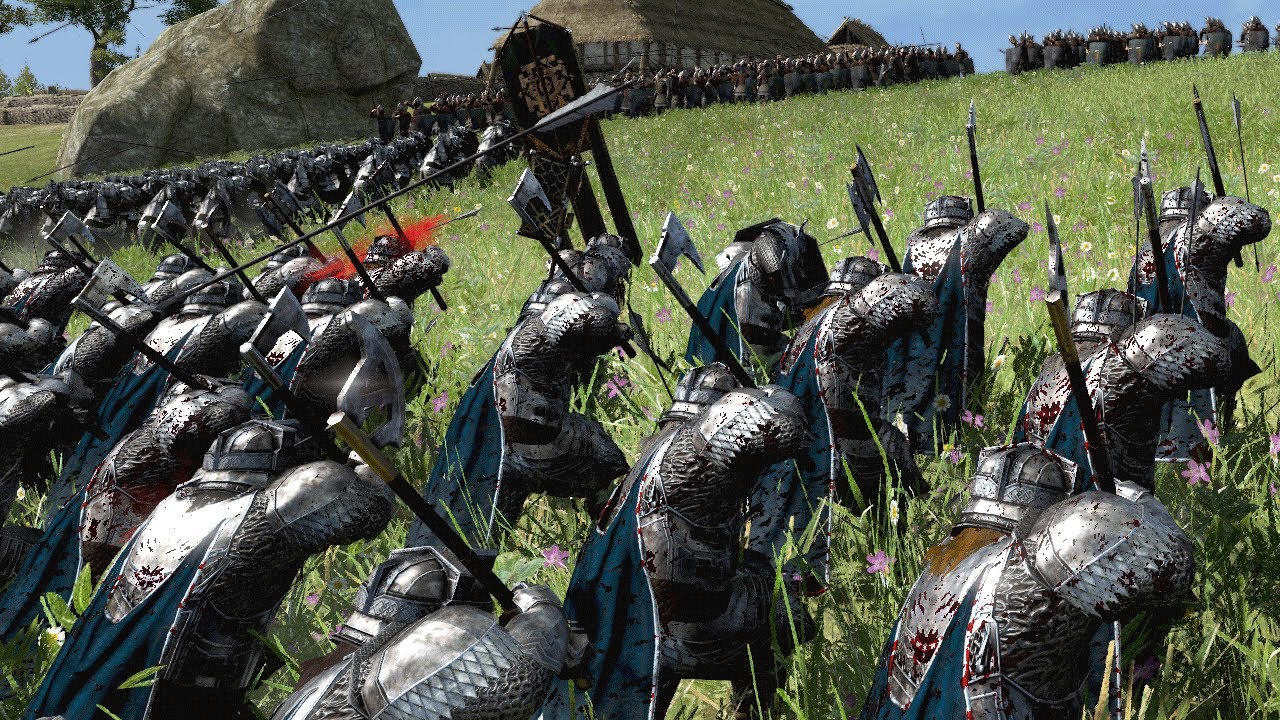 Dwarves charge uphill in a siege