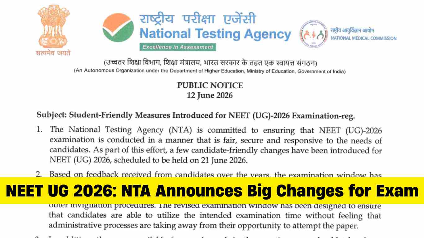 NEET UG 2026: NTA announces big changes for exam, extra time and new ...