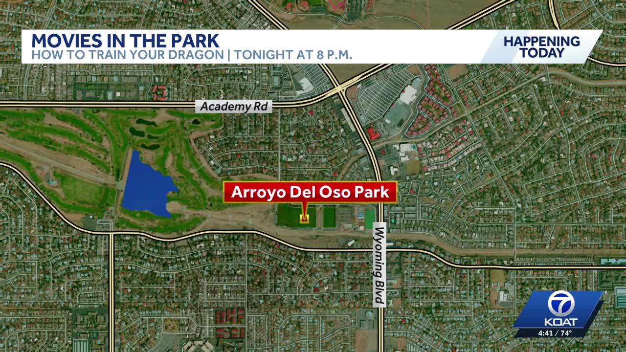 Movies in the park tonight at Arroyo Del Oso Park