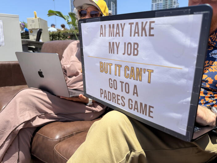 Peanuts, Cracker Jack and laptops? Fans bring remote work to the Padres ...