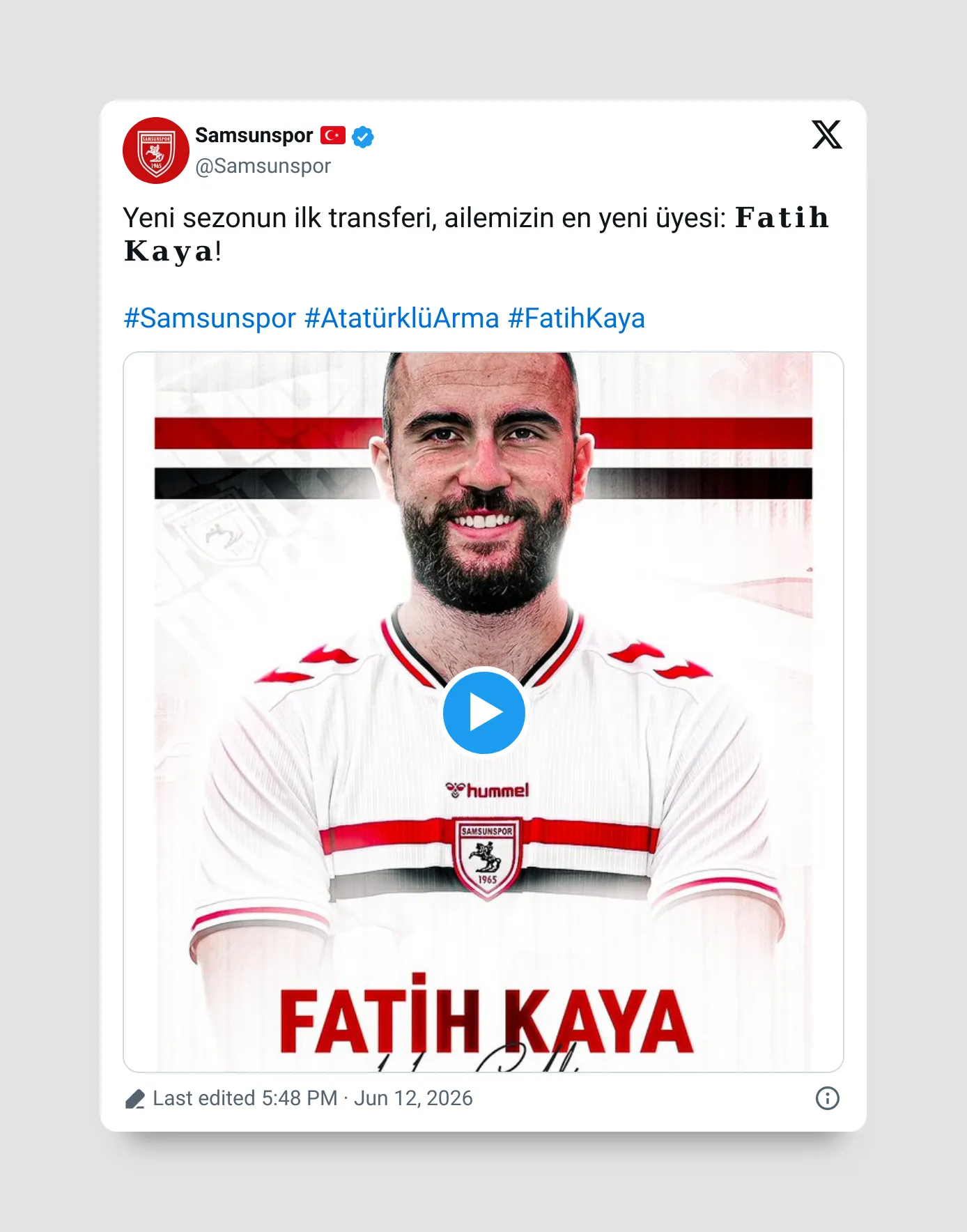 Samsunspor, Fatih Kaya'yı renklerine bağladı