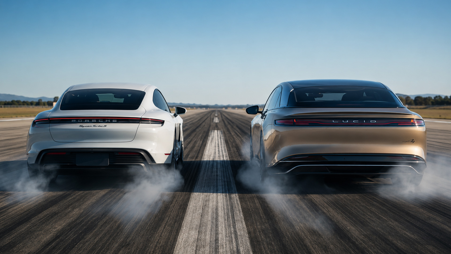 1111HP Lucid Air faces Porsche Taycan Turbo S drag race