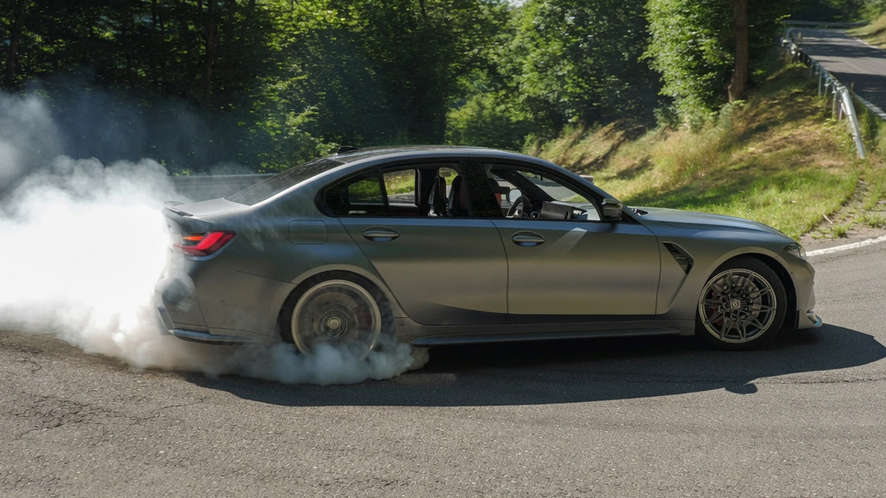 Watch this modified BMW M3 tear up the mountain roads with massive smoke