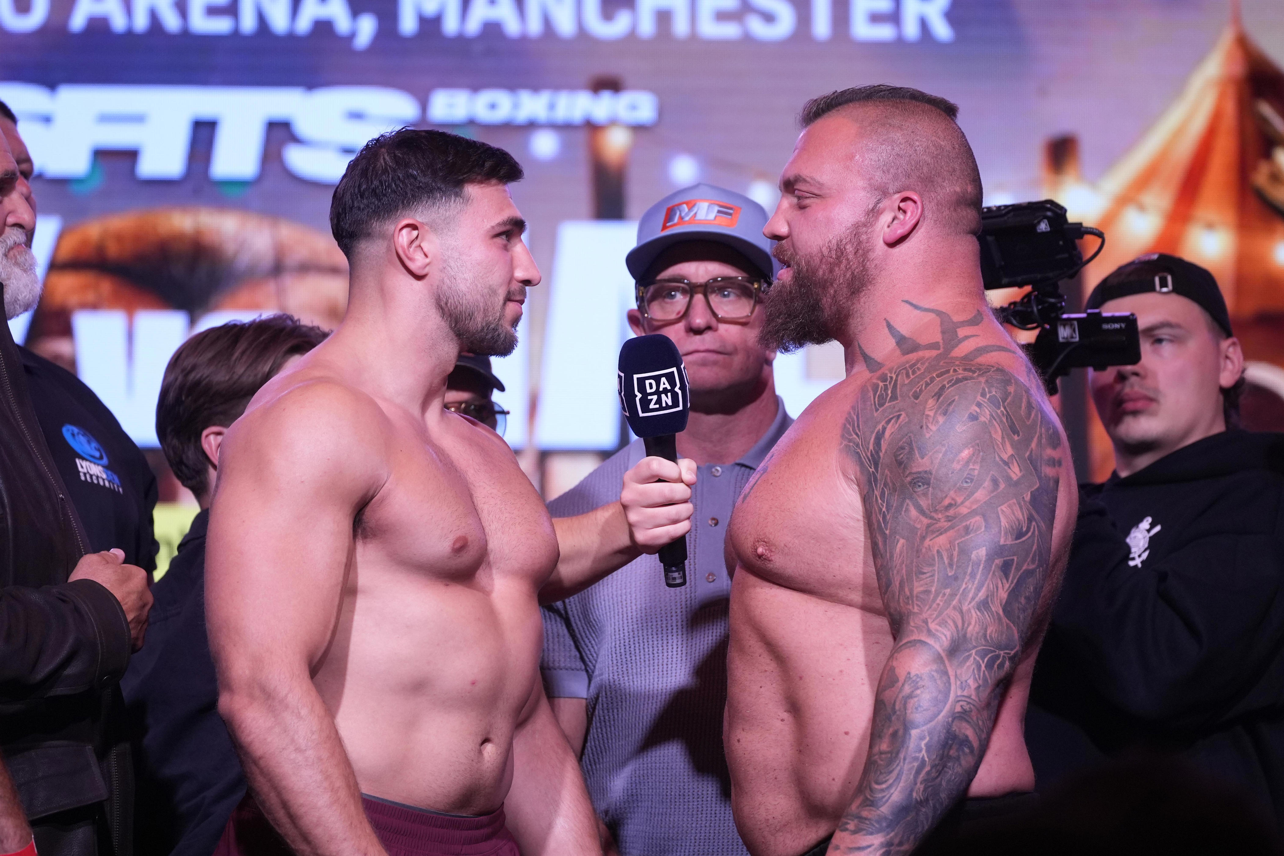 Eddie Hall has over 100-pound weight advantage over Tommy Fury in ...