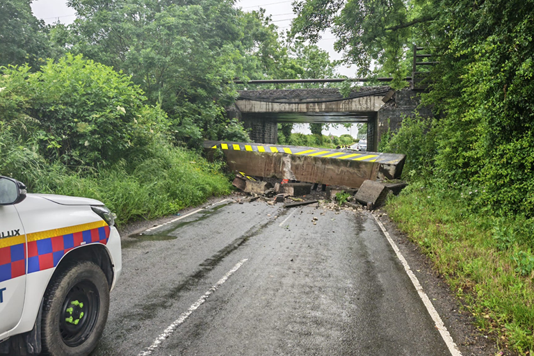 Man arrested following railway bridge crash that caused rail major ...