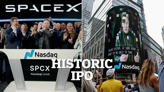 Elon Musk's SpaceX debuts on Wall Street in historic IPO