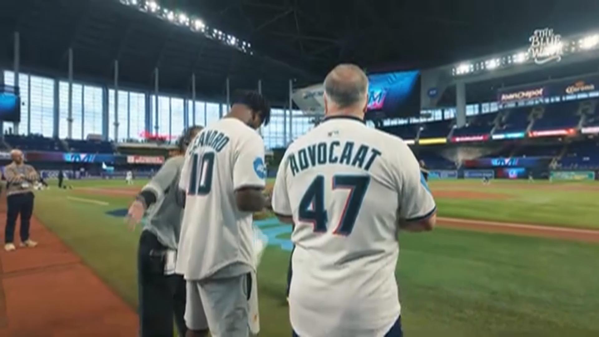 Curacao meet Miami Dolphins, launch first pitch at Marlins