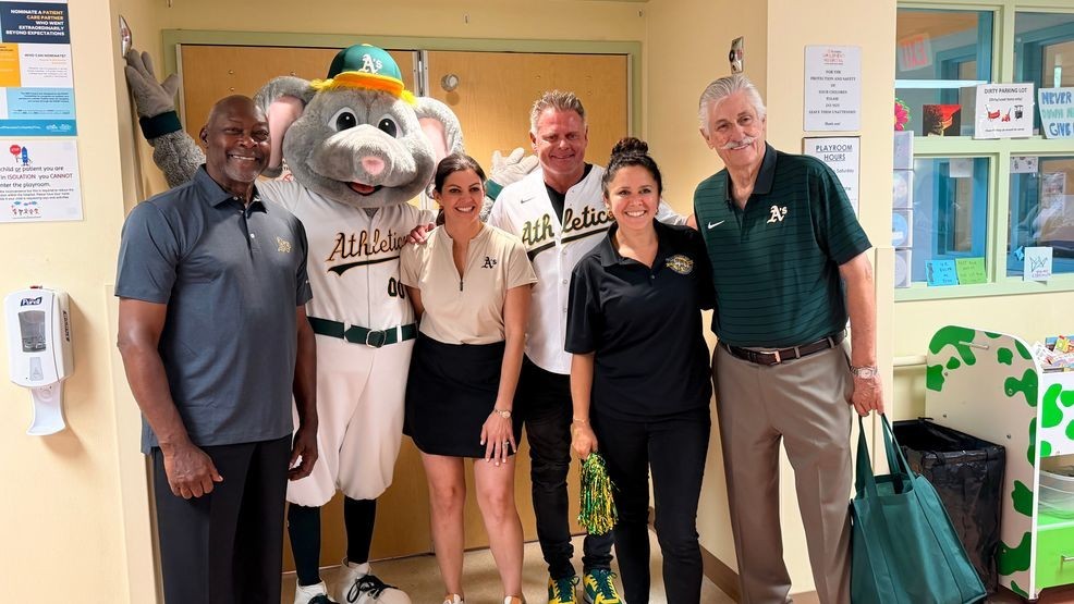 A's alumni surprise patients at Las Vegas children's hospital