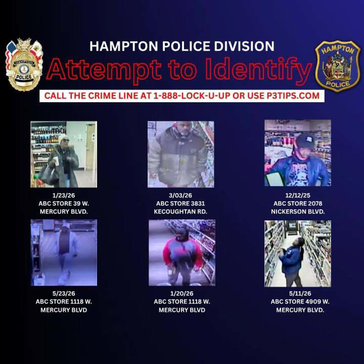 Hampton police seek tips in recent shoplifting incidents