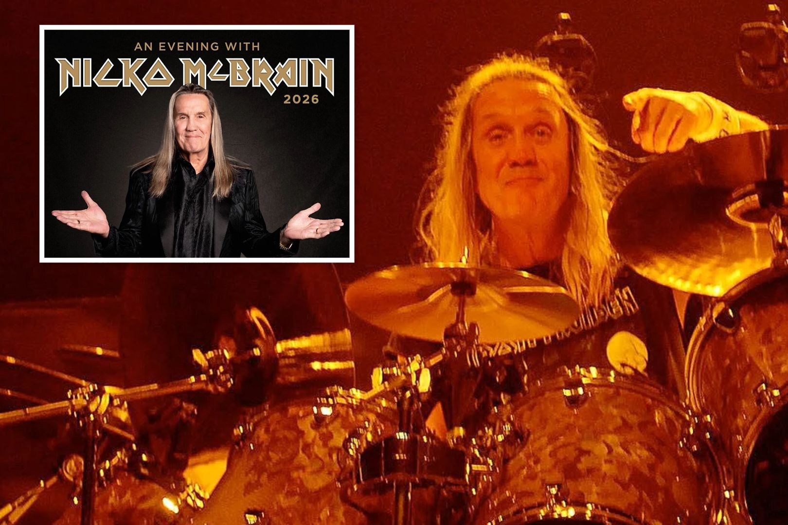 Iron Maiden’s Nicko McBrain announces fall 2026 spoken-word tour to ...
