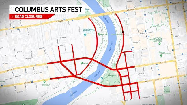 Road closures for the 2026 Columbus Arts Festival