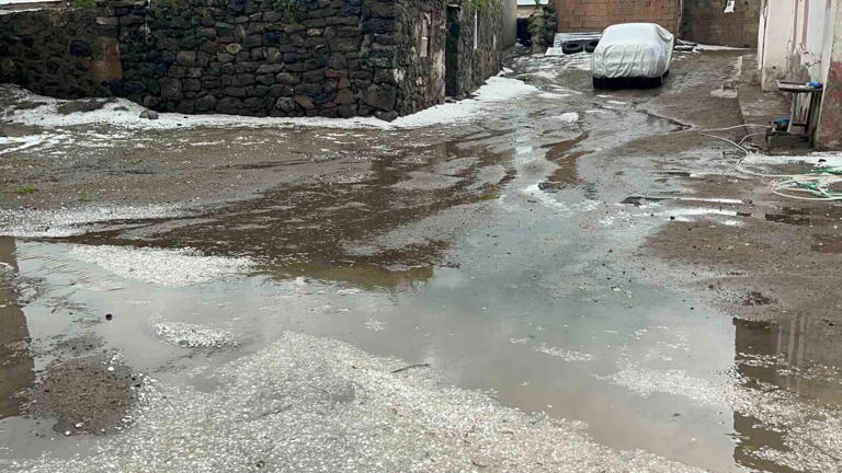 Kars’ta dolu kabusu: Araçlar hasar gördü, çiftçi umudunu kaybetti