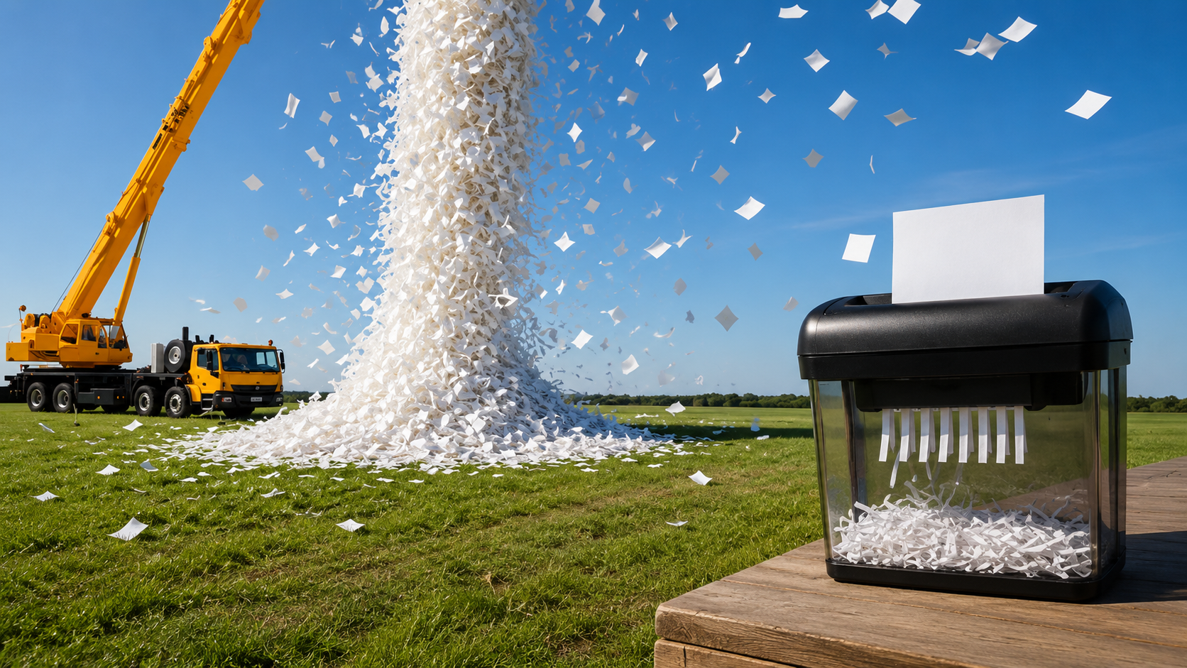 They dropped 100,000 sheets into a shredder - it almost exploded
