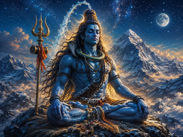 Why does Lord Shiva wear a crescent moon?