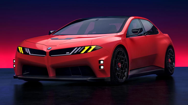 BMW’s electric M3 concept stands next to the E30 and hopes you approve