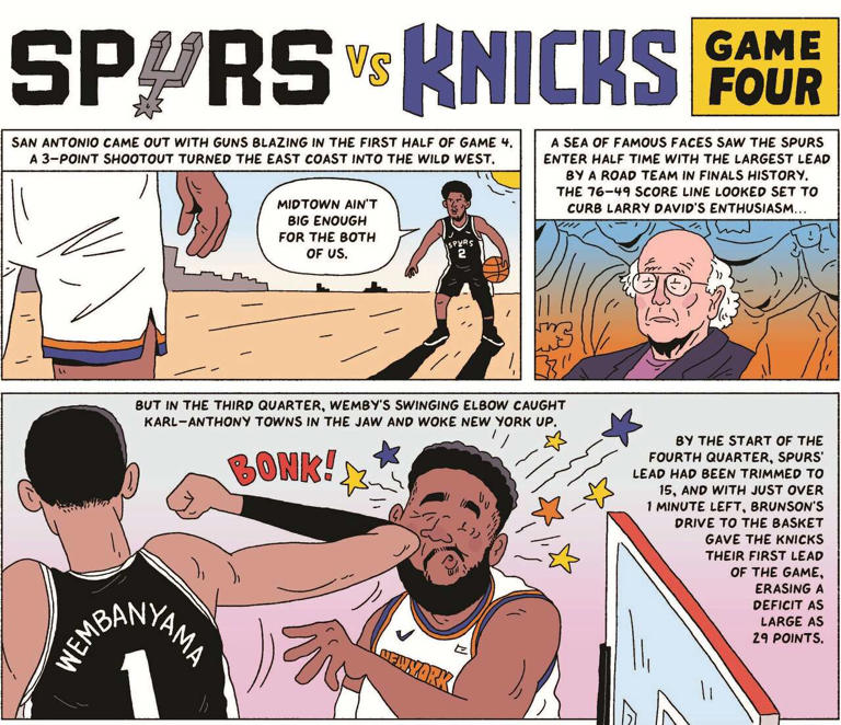 Comic-style illustration gives new perspective on Spurs' Game 4 horror show